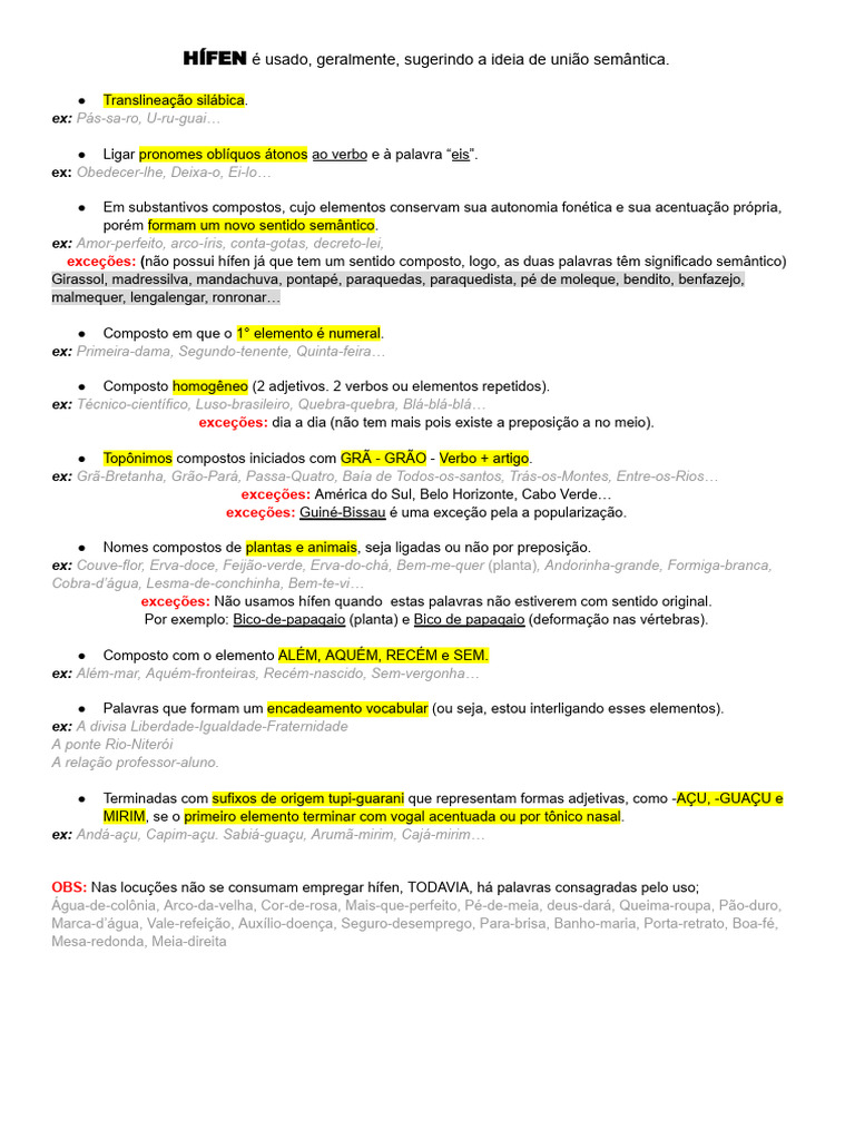 Uso do Hífen em Compostos e Exceções | PDF | Famílias linguísticas ...
