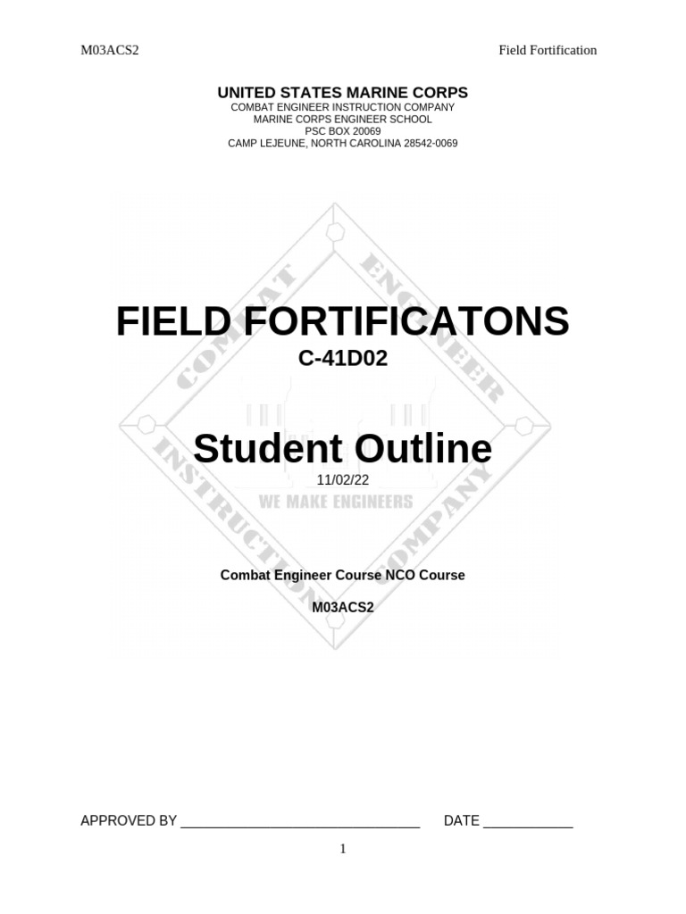 C-41D02 Field Fortifications SO | PDF | Land Mine | Snow