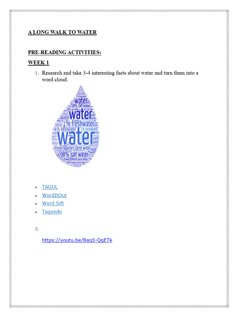 A LONG WALK TO WATER Activities | PDF