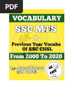 Important Vocabulary List For SSC CGL | PDF