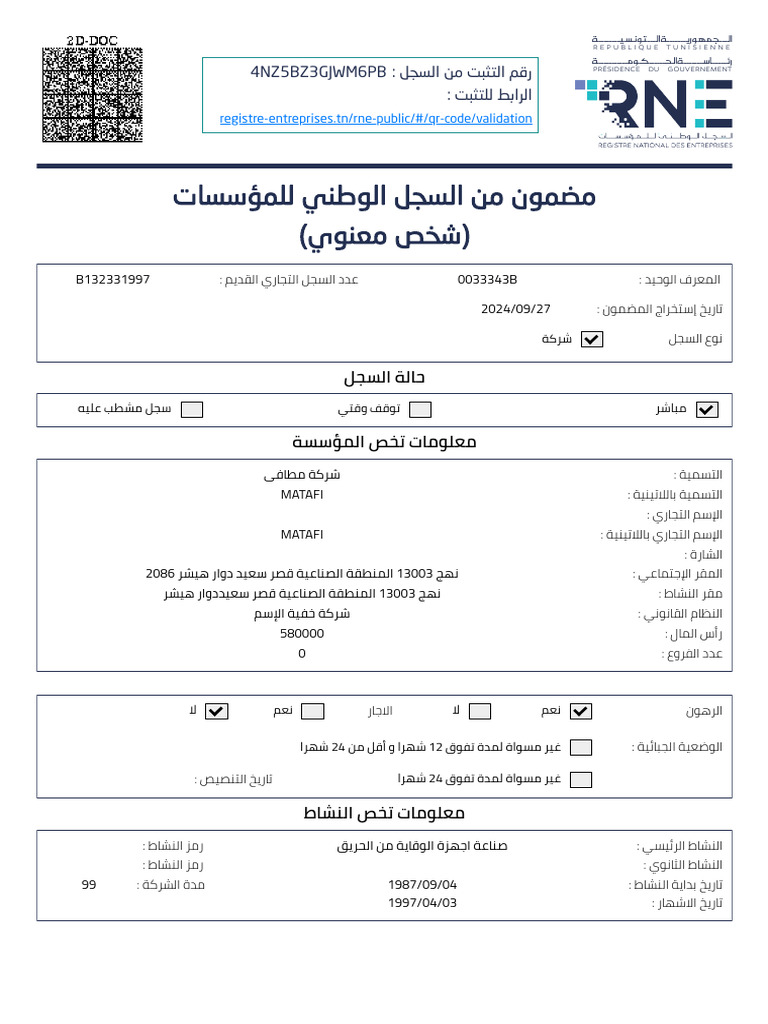 RNE Matafi Public 27-09-2024 | PDF