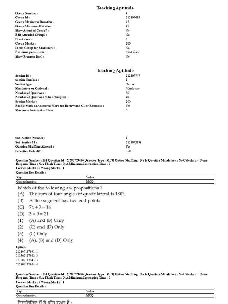 CUET 2023 Teaching Aptitude Question Paper June 19 Shift 3 | PDF | Multiple Choice | Scientific ...