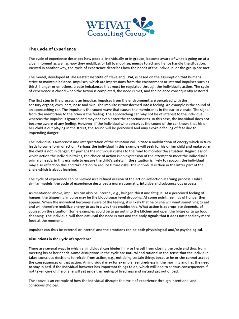 The Cycle of Experience | PDF | Feeling | Experience