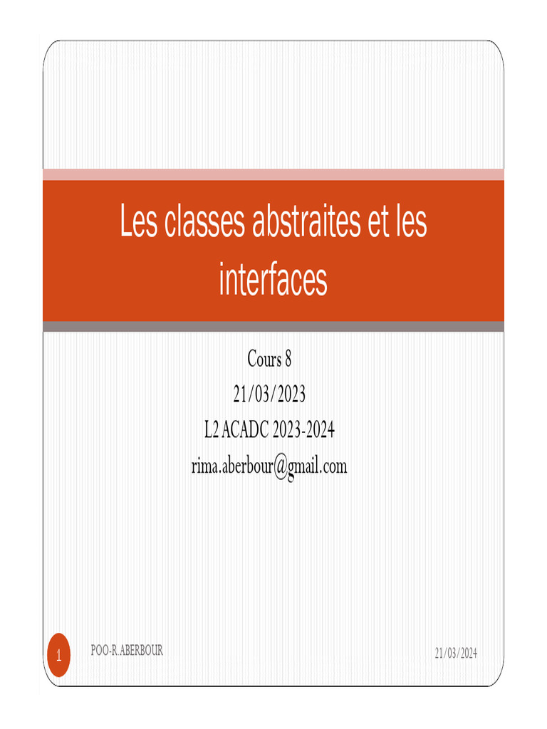 Classes Abstraites et Interfaces en Java | PDF | Classe (informatique ...