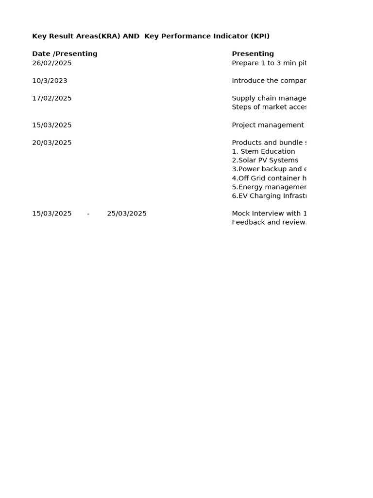 Durrel Power Solutions LLP (KRA and KPI) | PDF