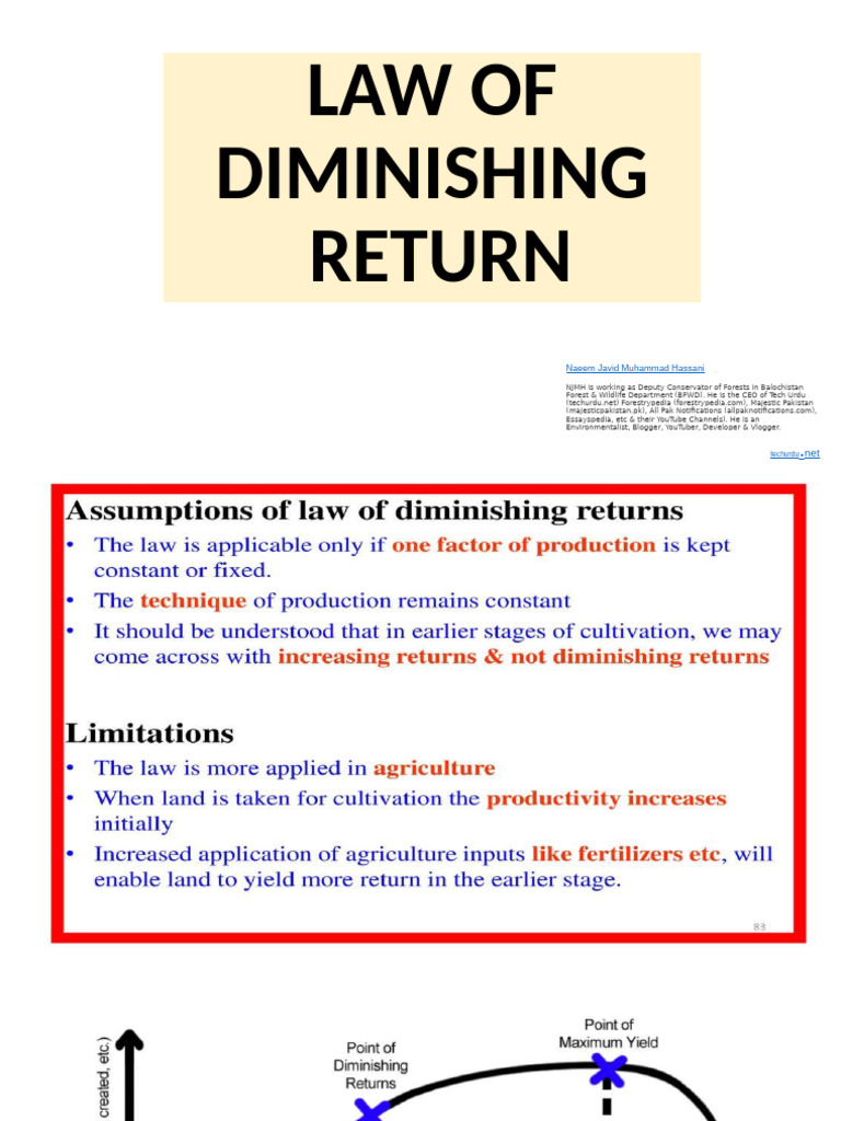 Law of Diminishing Return | PDF | Economies | Economics