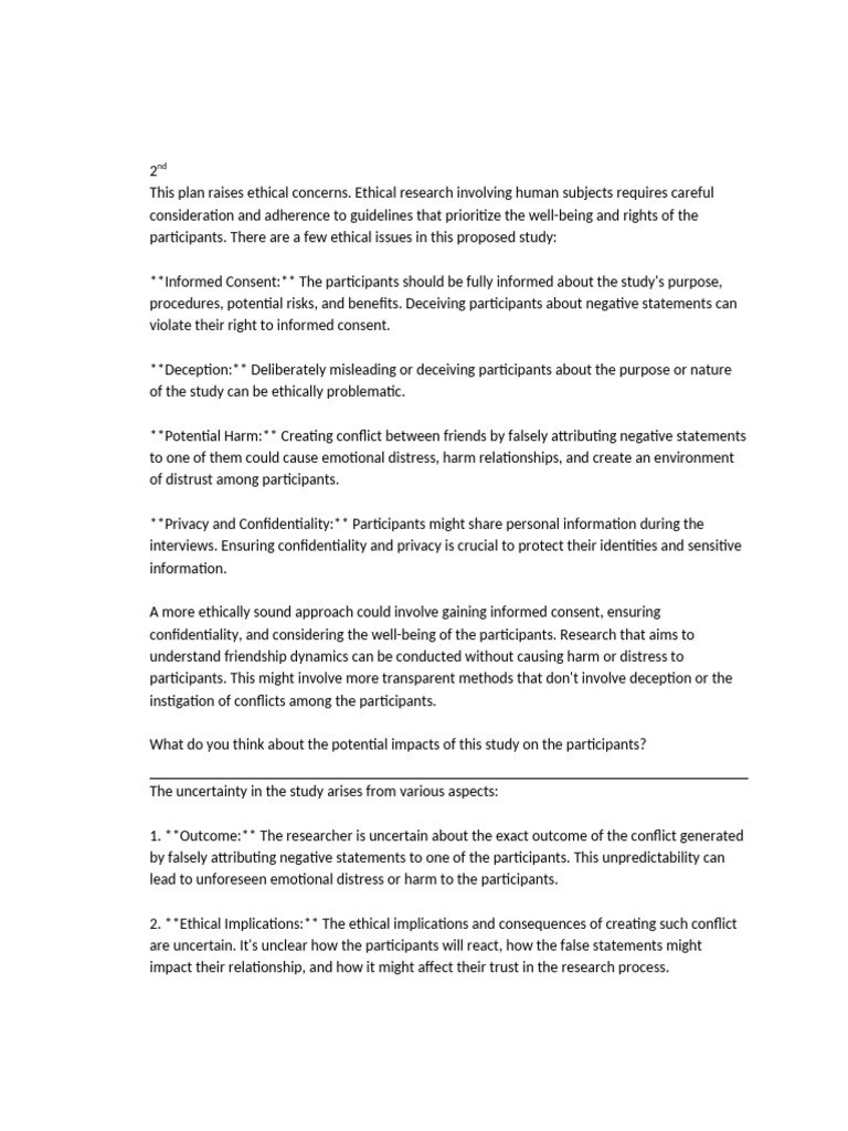 Ethical Concerns in Research Deception | PDF | Informed Consent ...