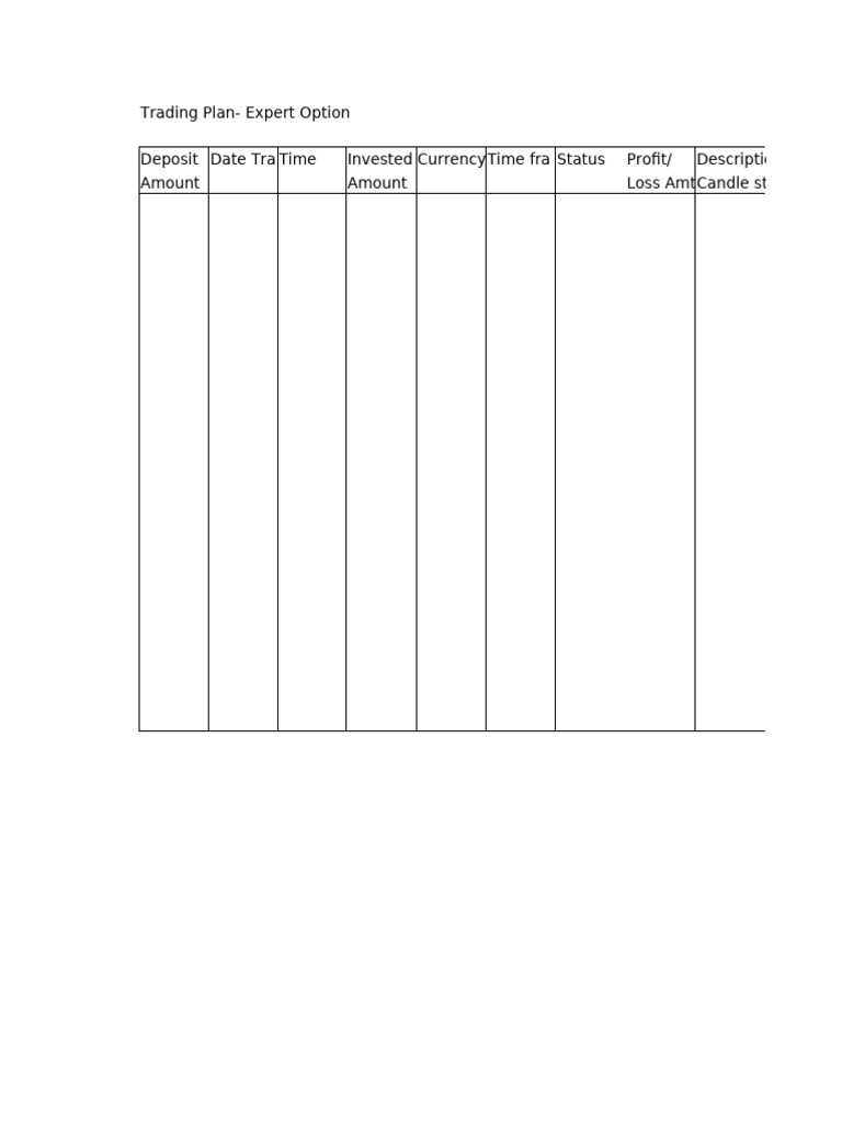 Expert Option Trading Plan Guide | PDF