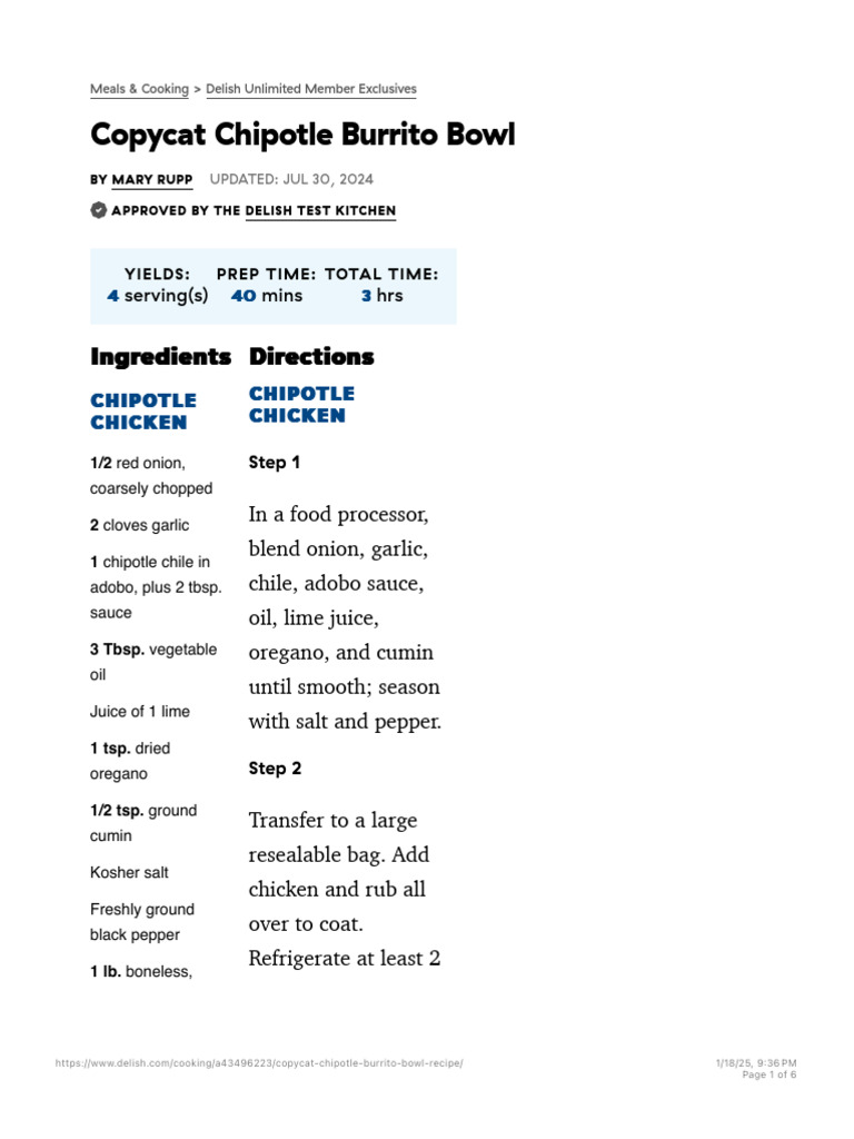 Best Copycat Chipotle Burrito Bowl Recipe - How To Make Copycat Chipotle Burrito | PDF | Western ...