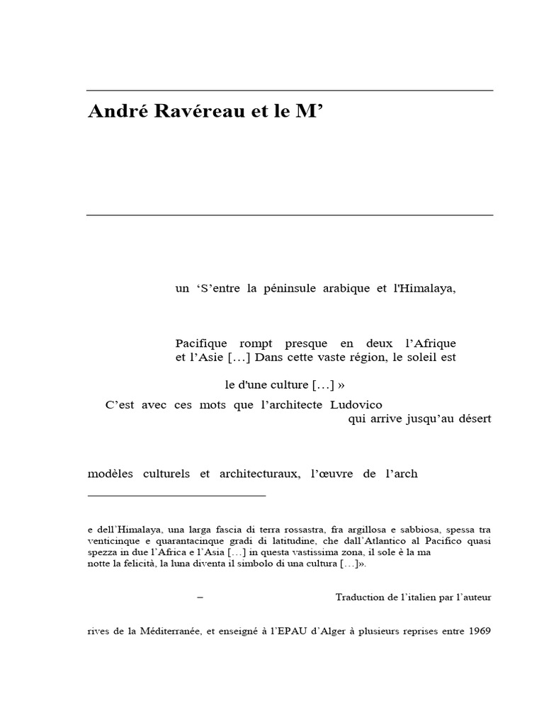 André Ravéreau et l'architecture du M'Zab | PDF | Mur | Conception ...