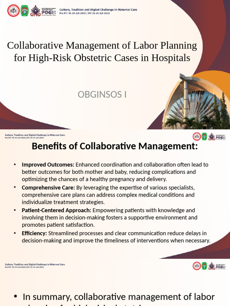 Collaborative Management of Labor Planning For High-Risk Obstetric ...