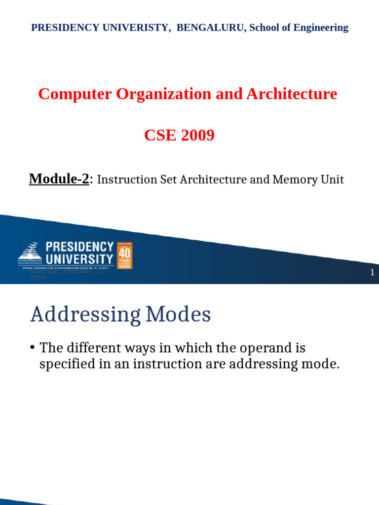 COA CSE 2009 Module-2 Part-1 | PDF | Pointer (Computer Programming) | Computer Science