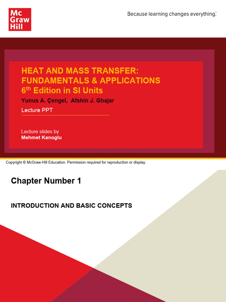 SI Heat 6e Chap01 Lecture | PDF | Heat Transfer | Heat