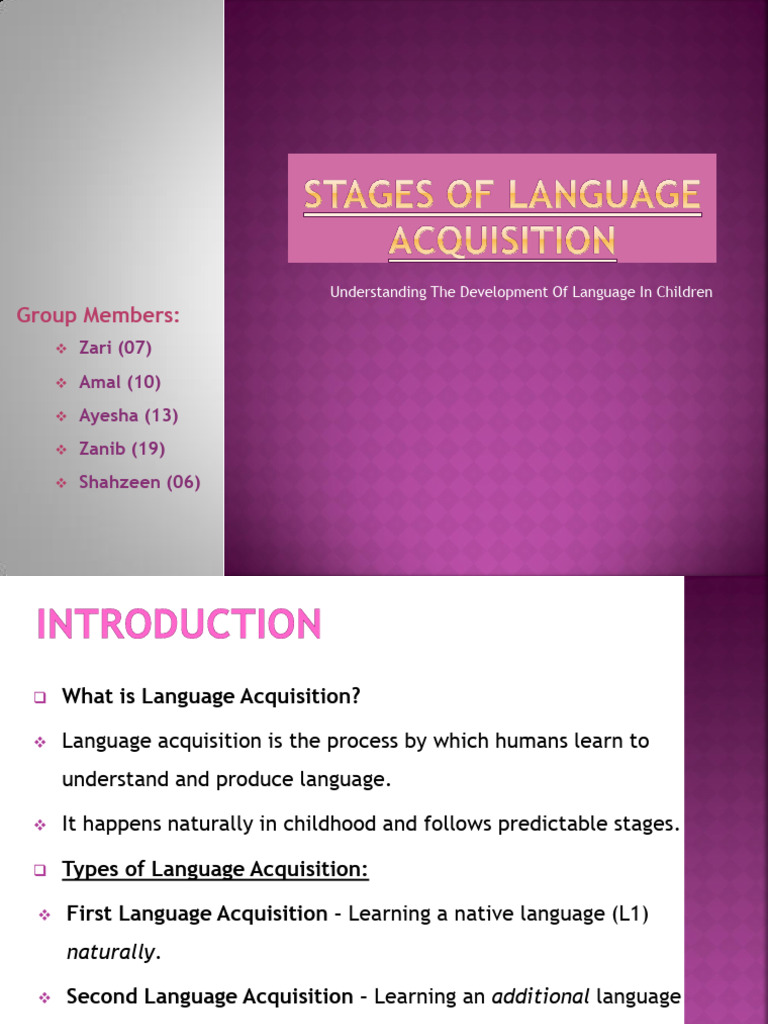 Stages of Language Acquisition | PDF | Language Acquisition | Word