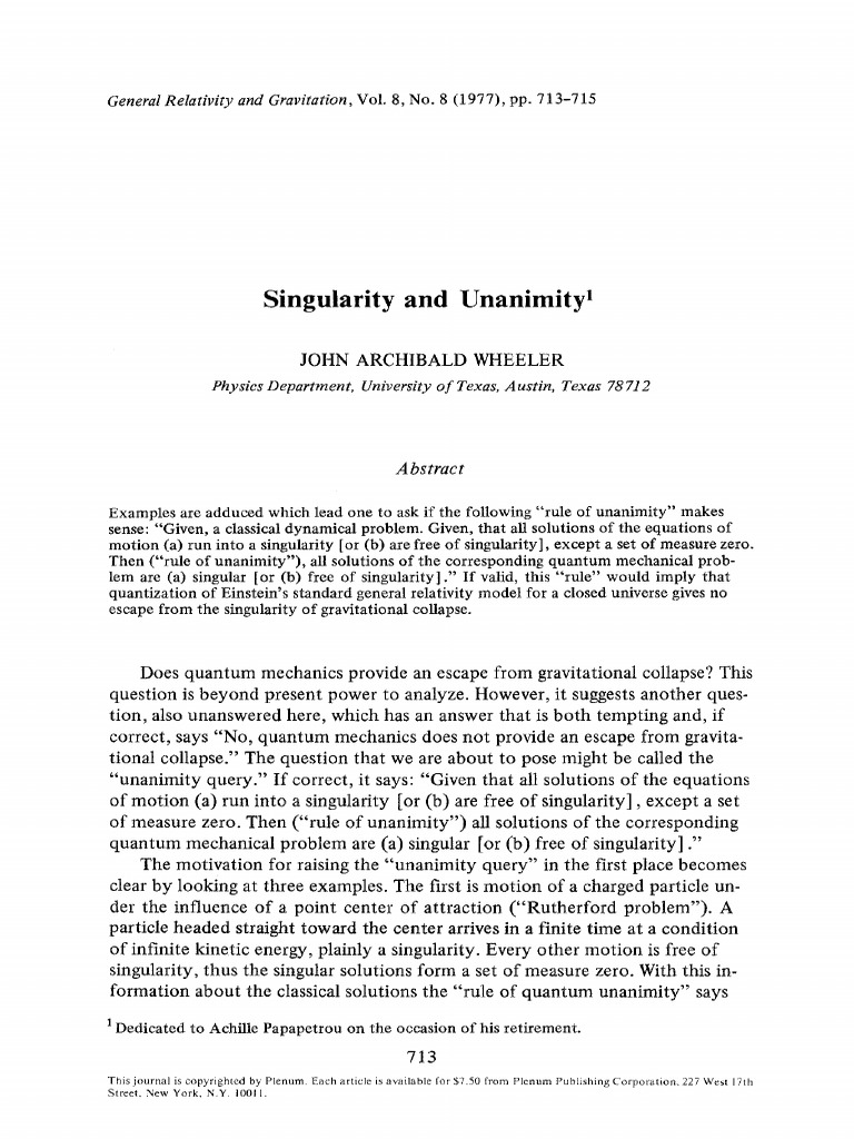 Wheeler 1977 | PDF | General Relativity | Schrödinger Equation