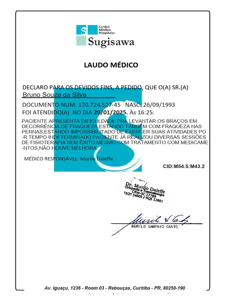 711625586-Laudo-Medico 2025 | PDF