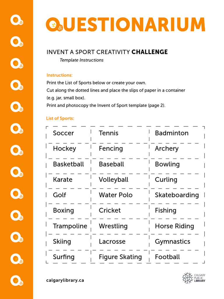 Invent-a-Sport-Questionarium | PDF