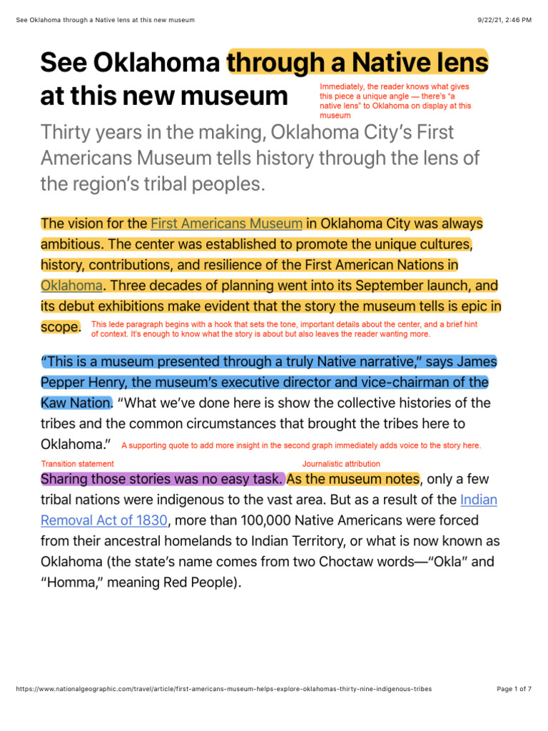 See Oklahoma Through A Native Lens at This New Museum | PDF | Muscogee ...