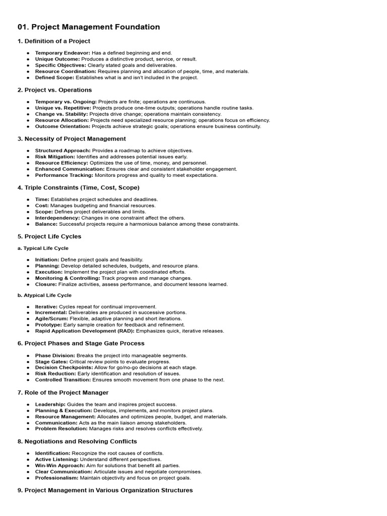 Project Management Essentials Guide | PDF | Project Management | Risk