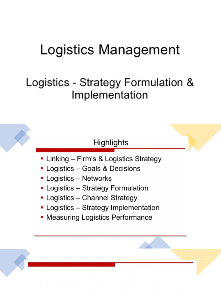 Logistics | PDF