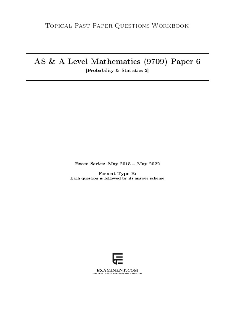 AS & A Level Statistics Past Papers | PDF | Statistics | Probability Theory