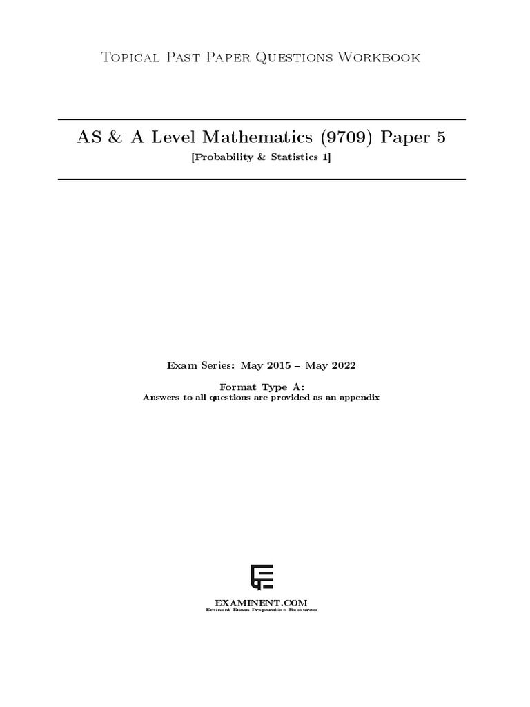 AS & A Level Math Past Paper Workbook | PDF | Qualifications ...