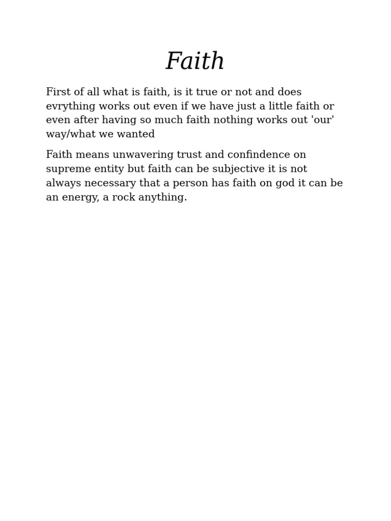 Exploring the Nature of Faith | PDF