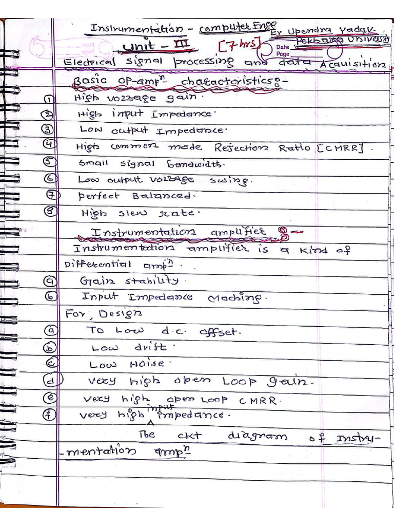 Instrumentation IIIV and VI Handwritten Note | PDF