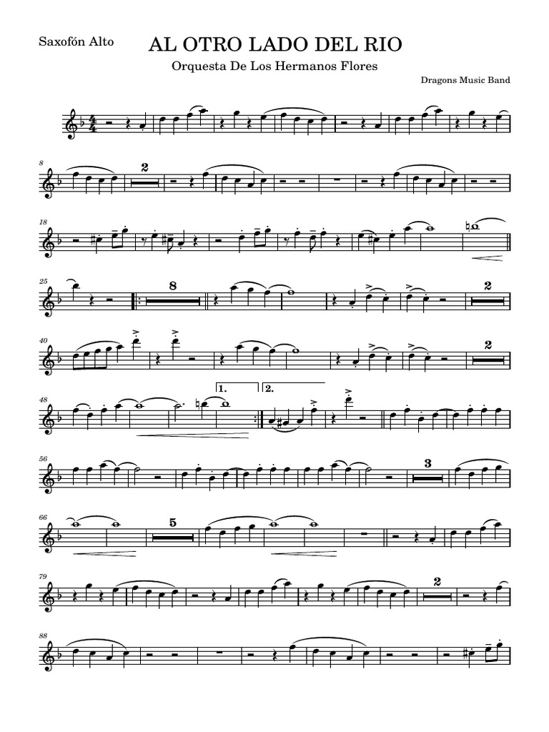 Al Otro Lado Del Rio Sax Alto 1 | PDF