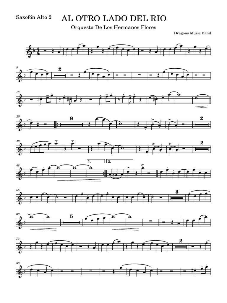 Al Otro Lado Del Rio Sax Alto 2 | PDF