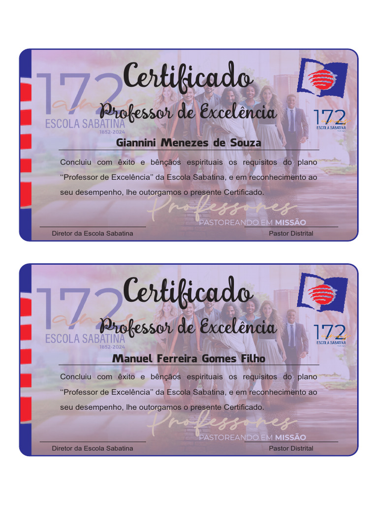 Certificado de Professor de Excelência | PDF