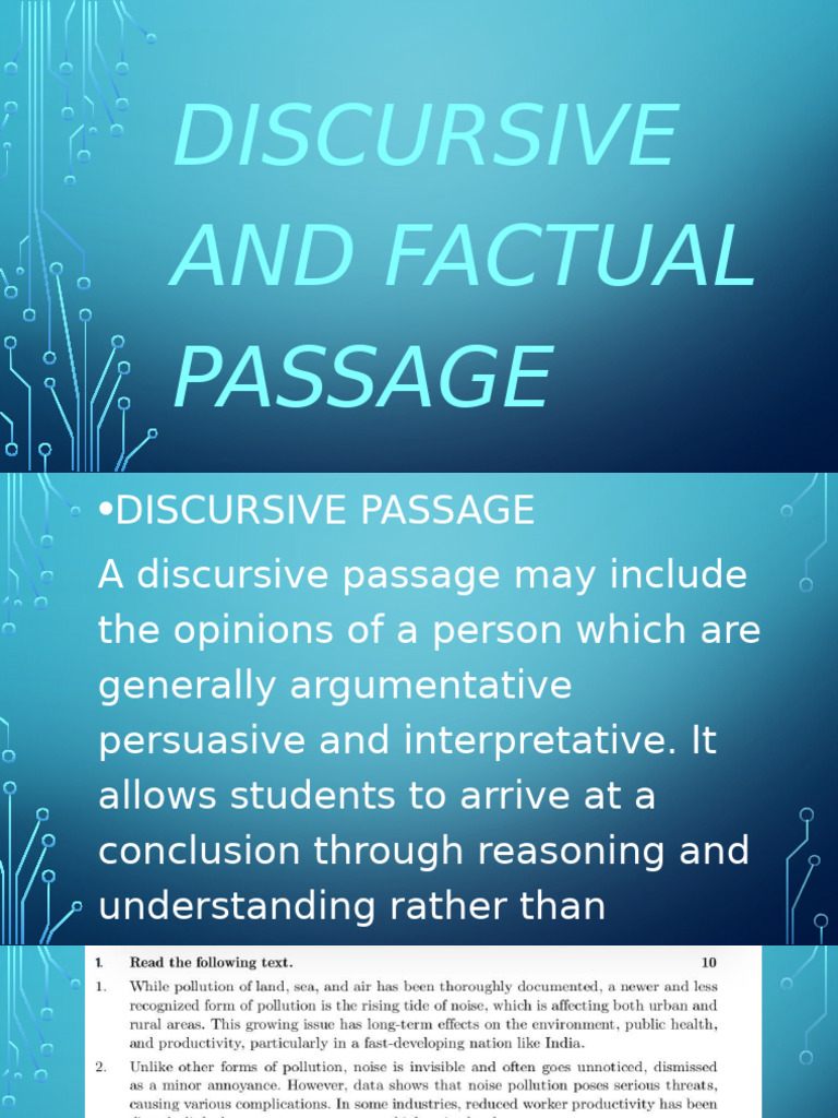 Discursive vs Factual Passages Guide | PDF