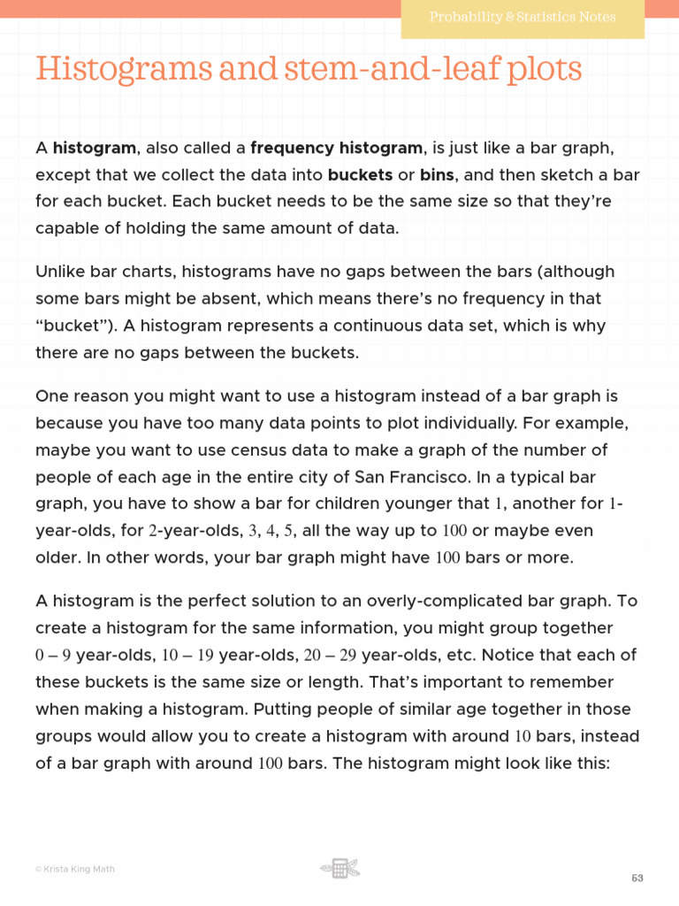 Histograms and Stem-And-Leaf Plots | PDF | Histogram