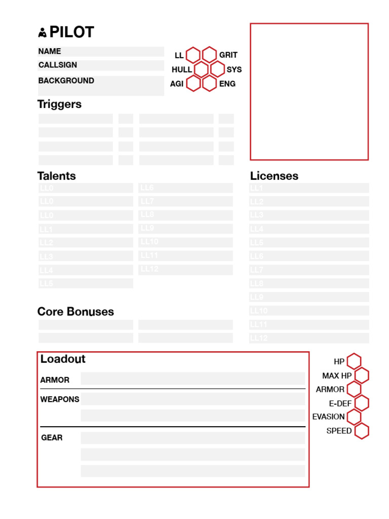 Lancer - Character Sheets | PDF