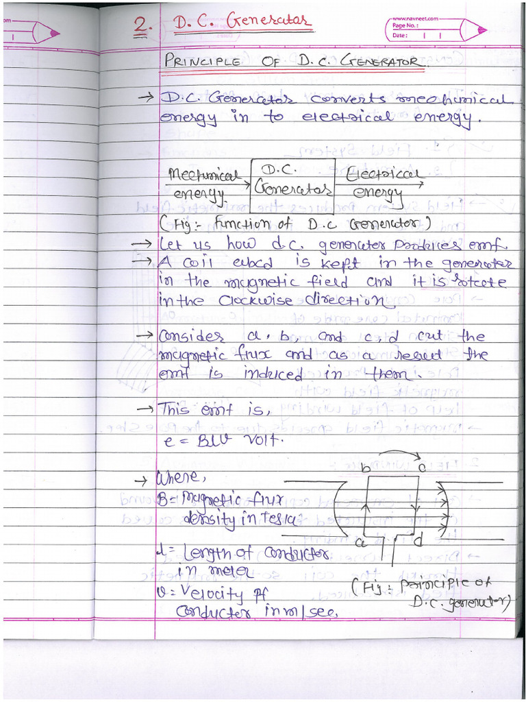 Unit 2 - DC Generator Notes | PDF