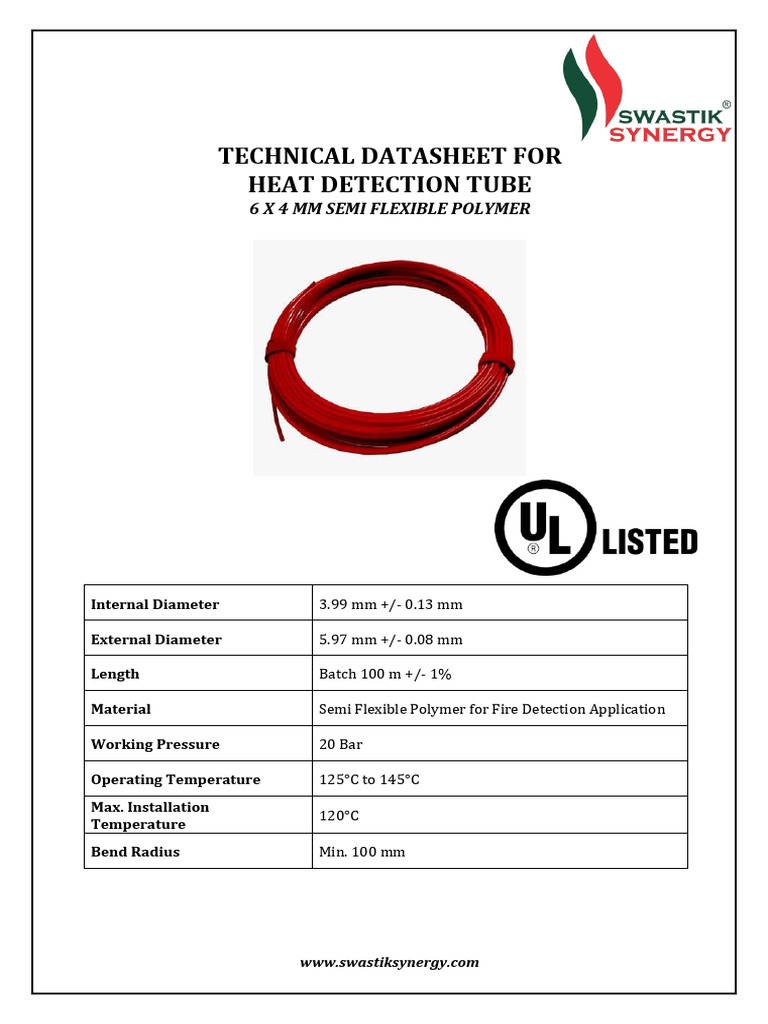 Heat Detection Tube Datasheet | PDF