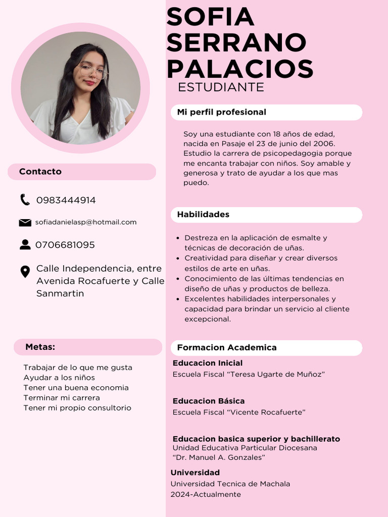 Hoja de Vida Sofia Serrano | PDF