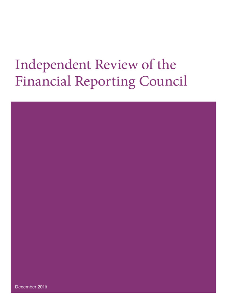 Kingman's Report- Independent Review of the Financial Reporting Council ...
