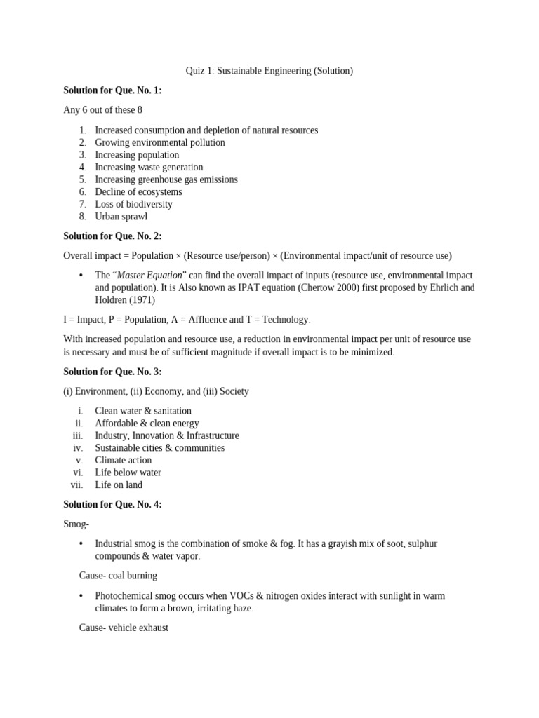 Solution Quiz1 | PDF