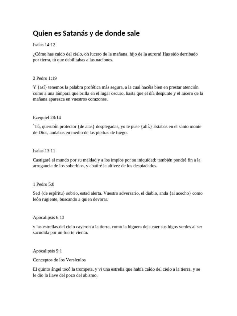 Satanás y Lucifer: Orígenes y Roles | PDF | Satán | Diablo