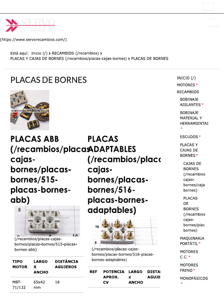 Placas de Bornes - Medidas | PDF