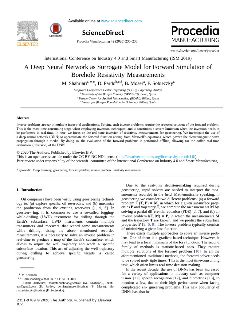 A Deep Neural Network As Surrogate Model For Forward Simul - 2020 ...