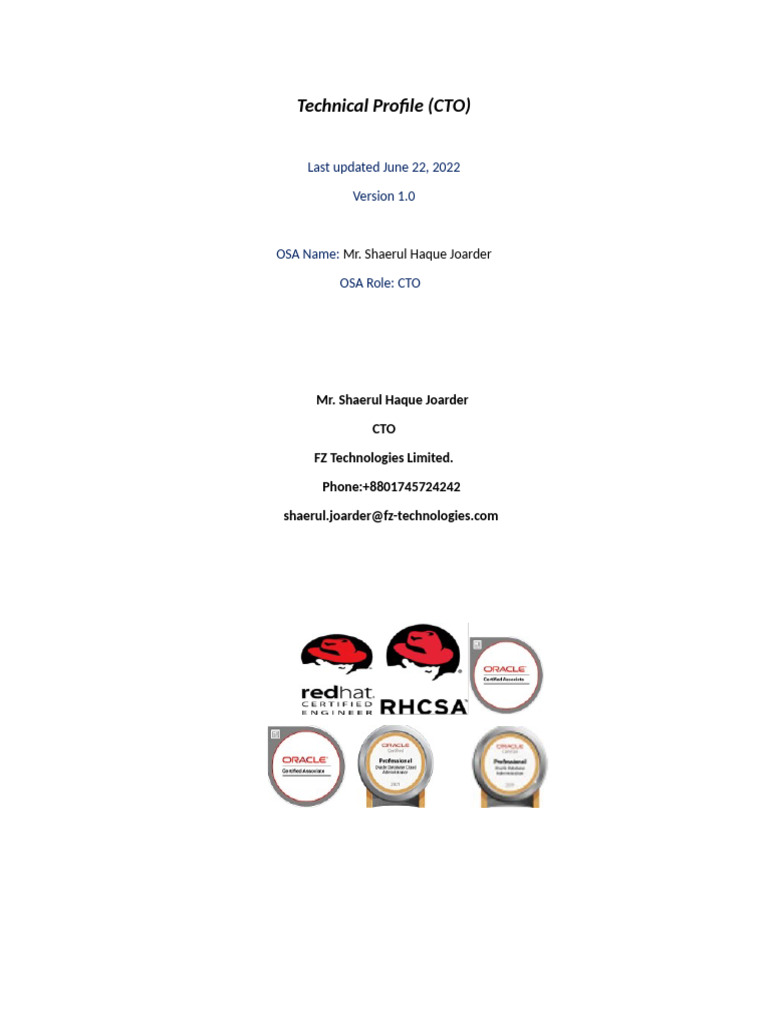 Technical Profile CTO | PDF