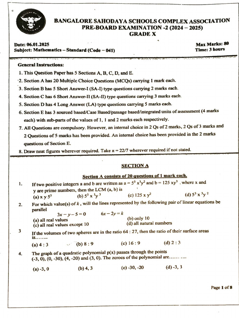 Sahodaya Preboard-2 | PDF