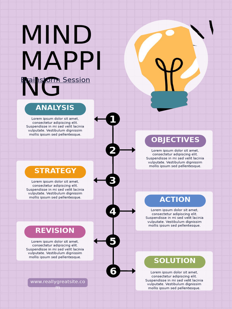 Purple Doodle Mind Map A4 Document | PDF
