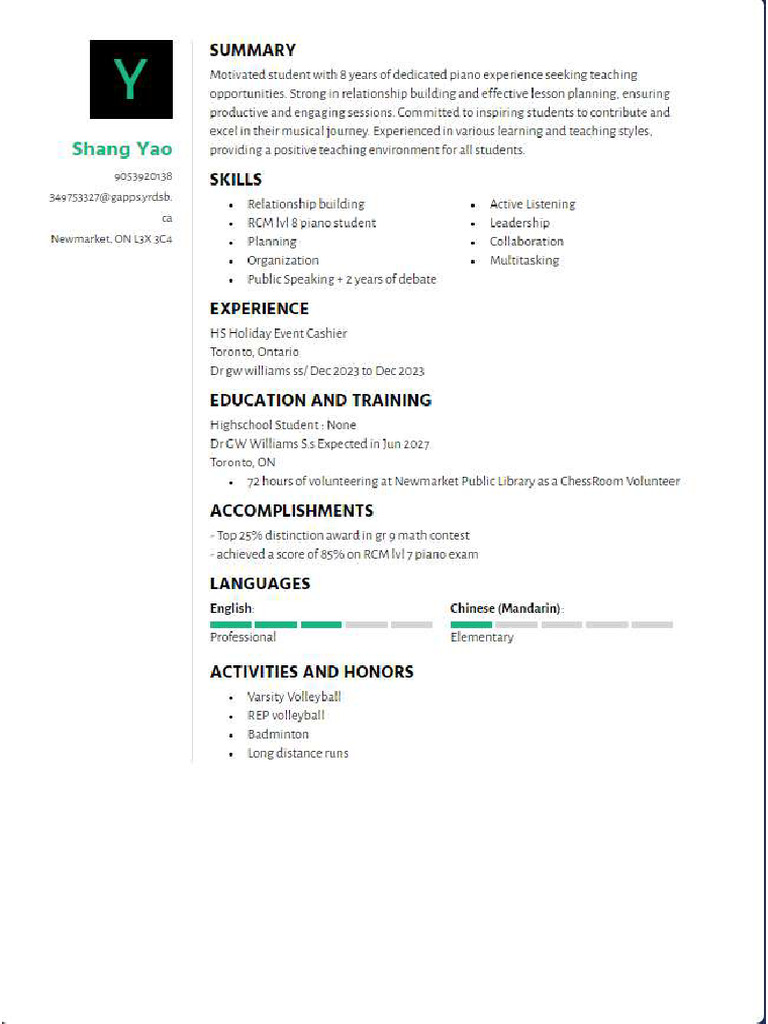 Shang's Resumes | PDF