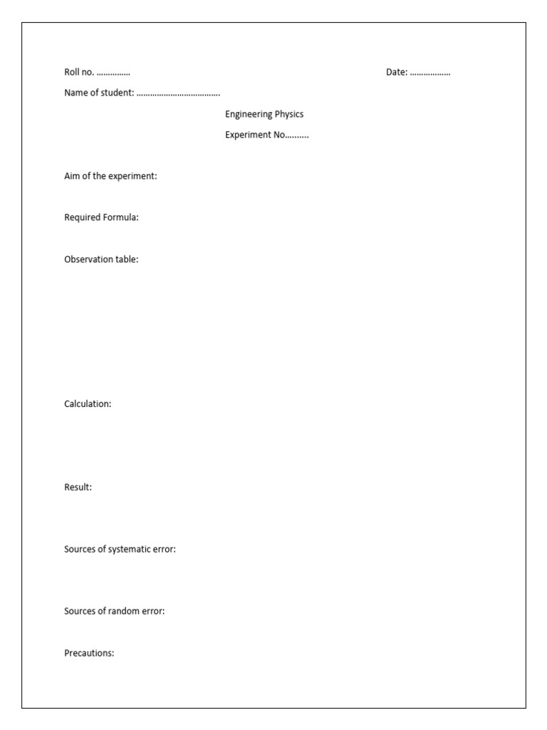 Engineering Physics Lab Report Template | PDF
