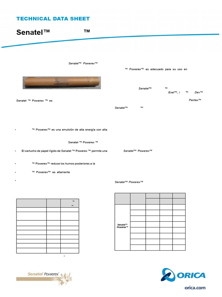 TDS Senatel Powerex 80 CHILE (2022) | PDF | Perforar