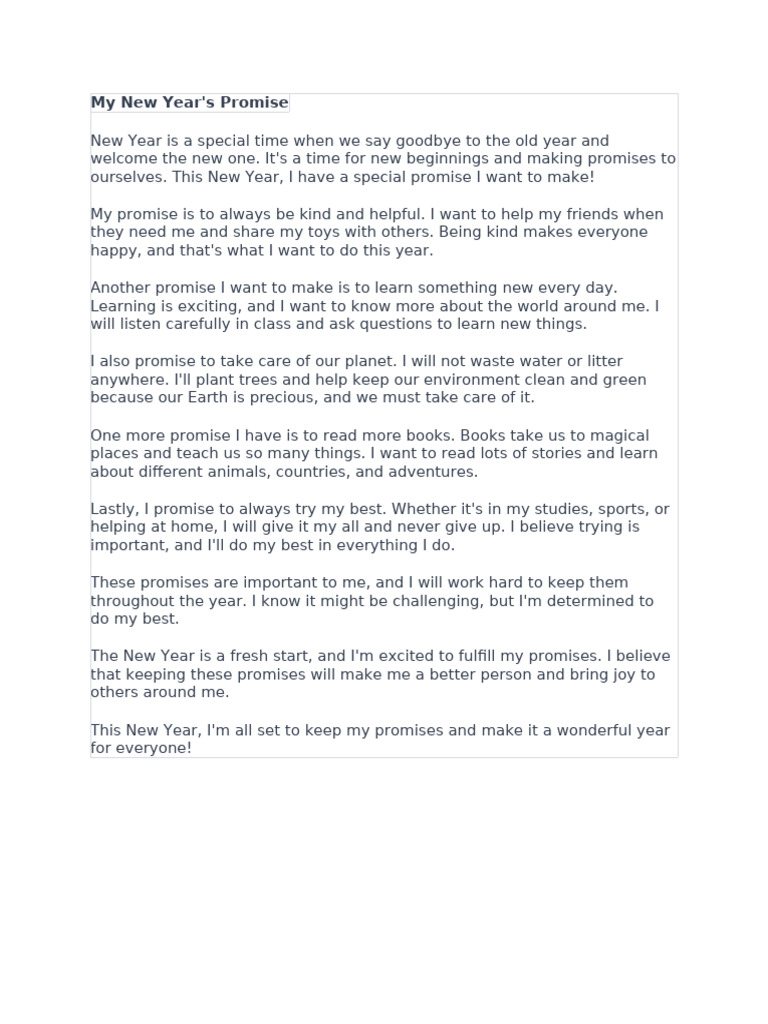 New Year's Promises for a Better You | PDF