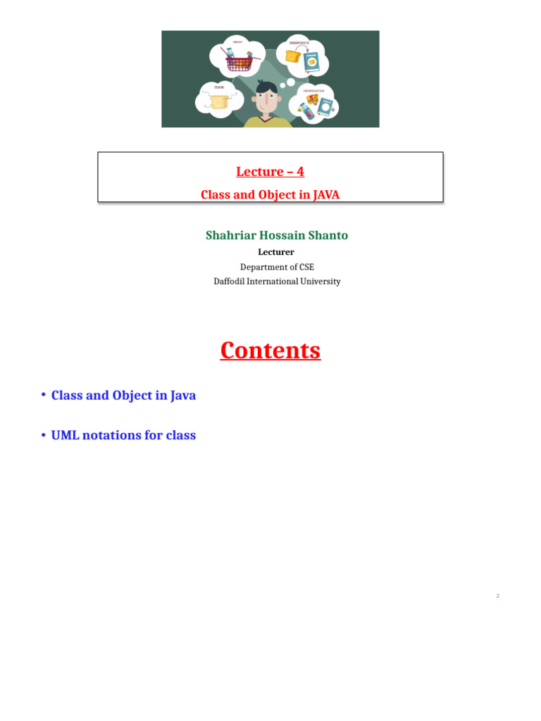 Lecture 4 Class And Object Pdf Class Computer Programming